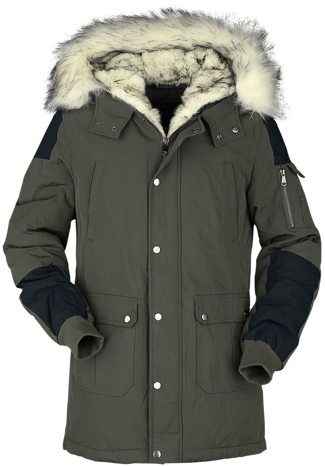 Nonchalante winterjas met imitatiebont | Black Premium by EMP Winterjas ...