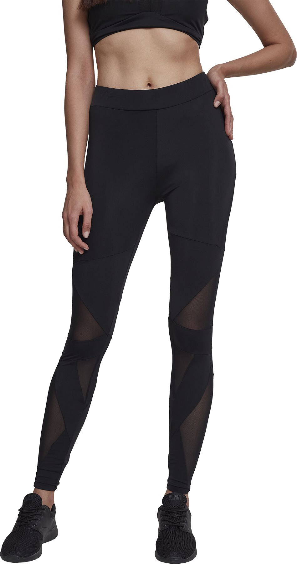 Ladies Triangle Tech Mesh Leggings | Urban Classics Legging | Large