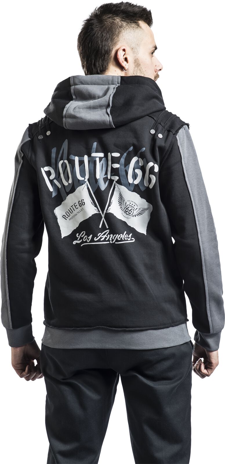 Rock Rebel X Route 66 - Hoody Jacket | Rock Rebel by EMP Vest met ...